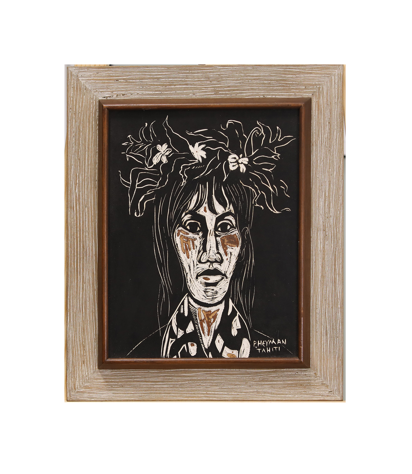 Peter HEYMAN - Sculpture en bas relief signée | Tahiti Collectiv