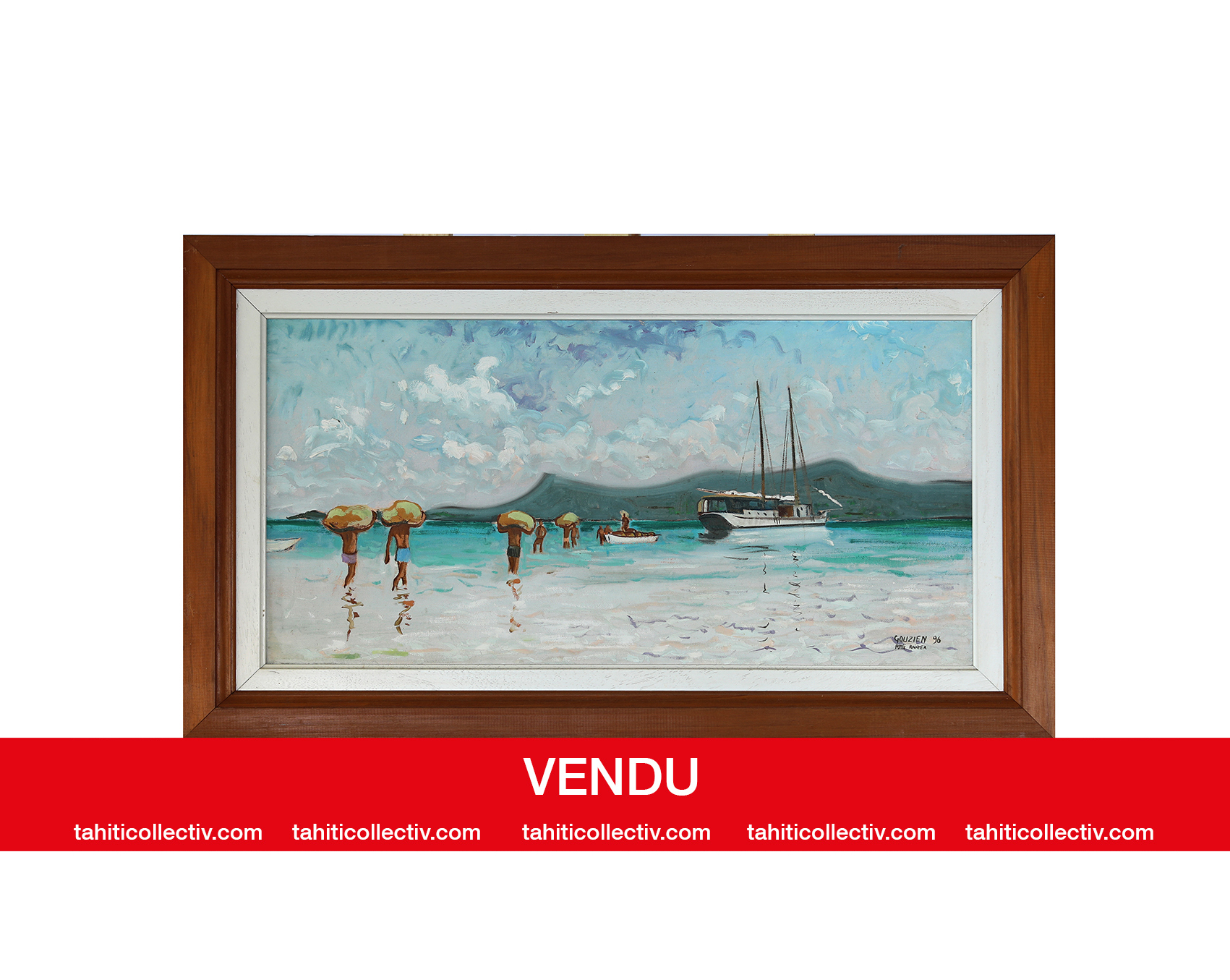 Daniel GOUZIEN - Huile sur toile signée "Potii Raiatea" 1996 | Tahiti ...