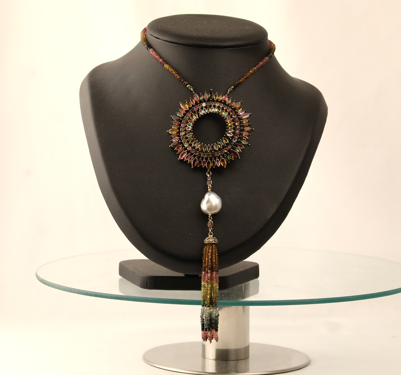 Frédéric MISSIR - Collier ajustable pierres multicolores et perle de ...