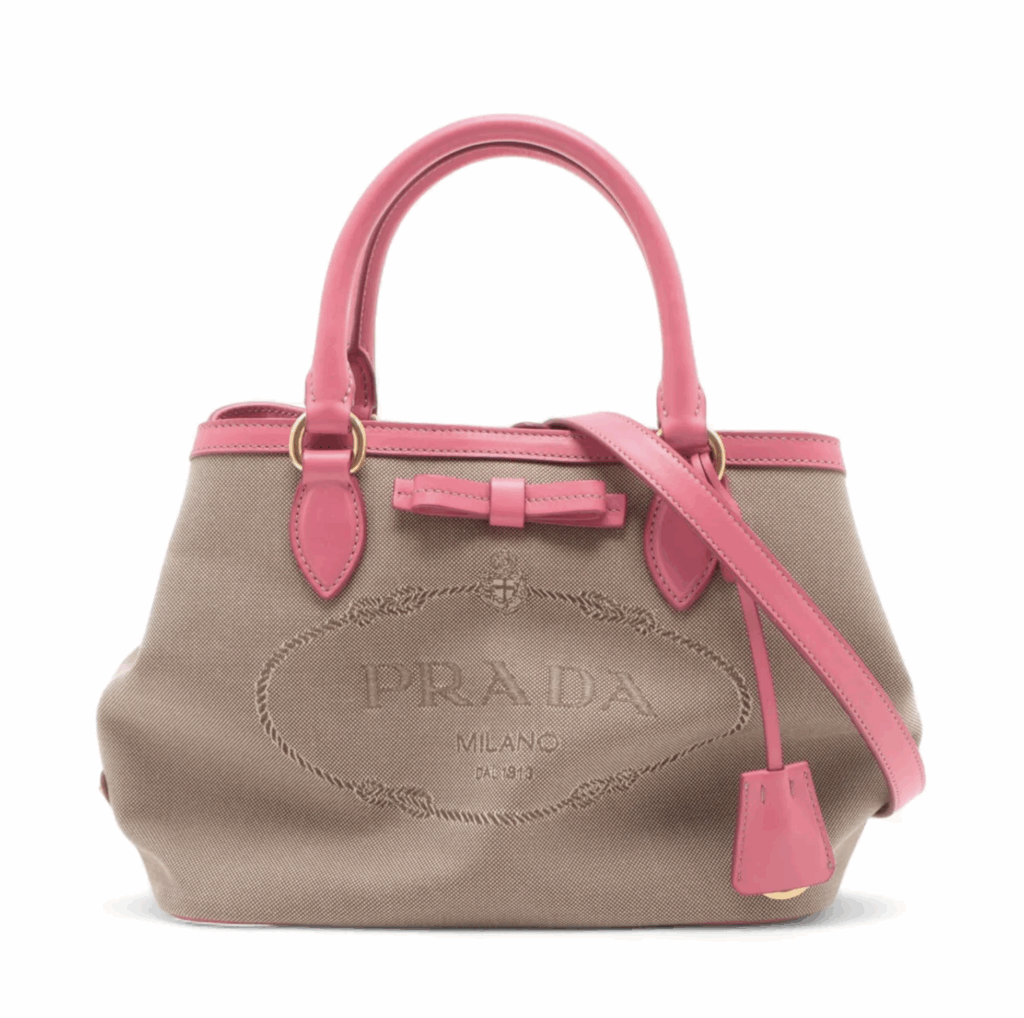 PRADA - Sac bandoulière jacquard et cuir bi couleur | Tahiti Collectiv